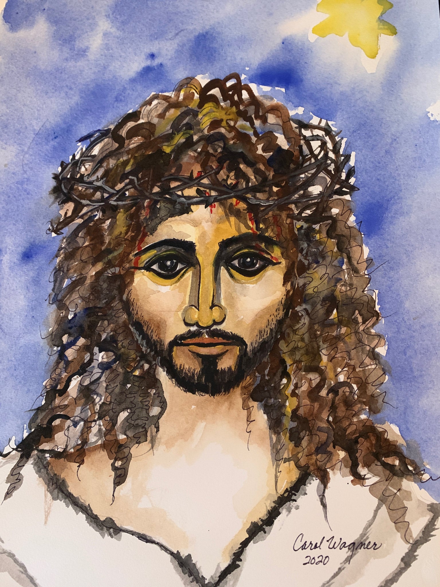middle eastern jesus drawing